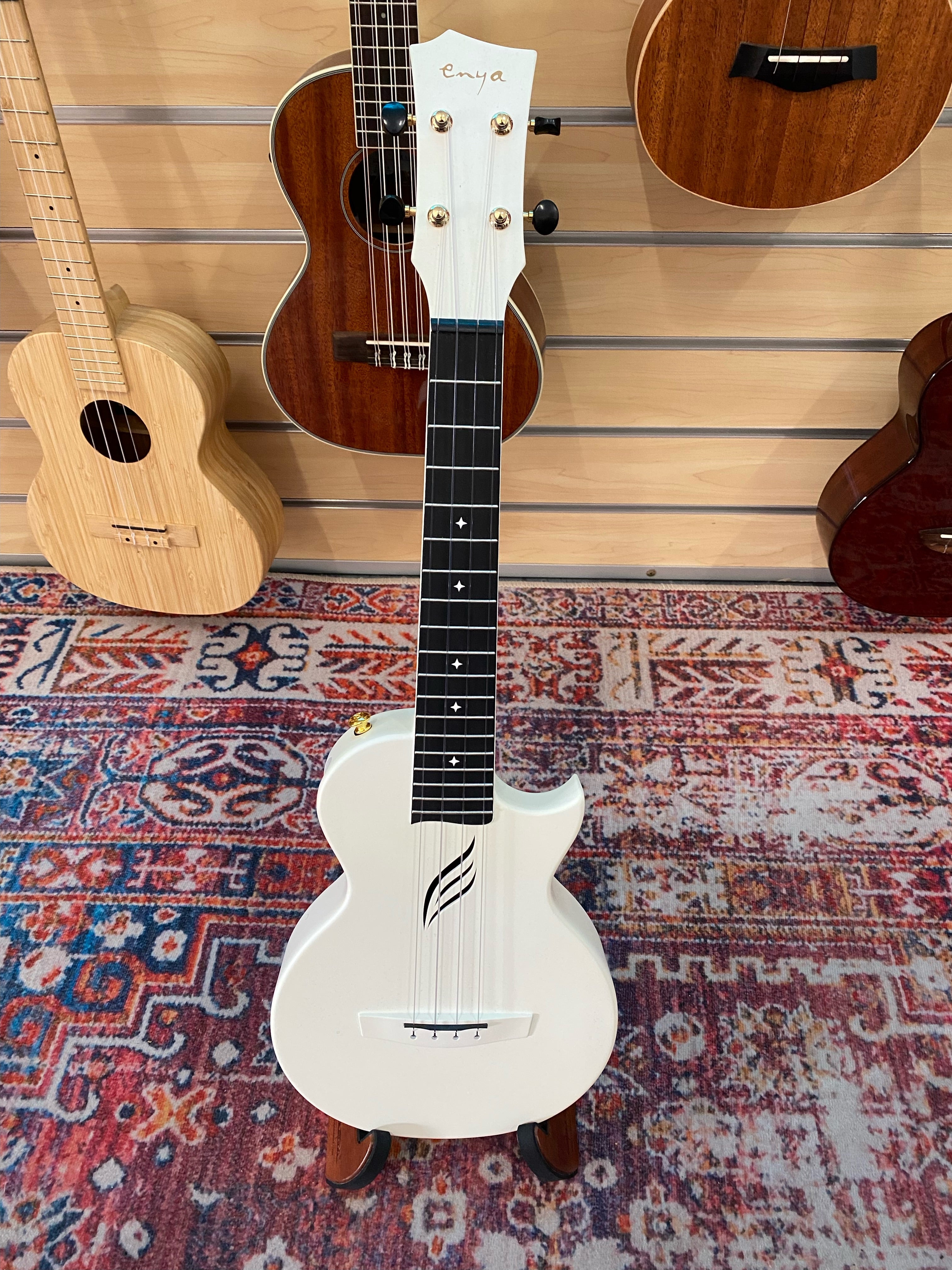 Enya Nova U Carbon Tenor Ukulele - White - On Sale Now